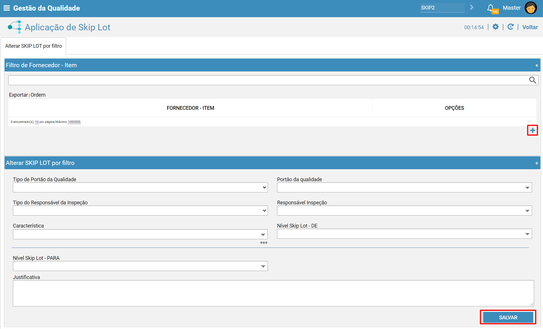 Recursos Adicionais do Skip Lot - Aplicação (Mais opções) – SIQ Systems